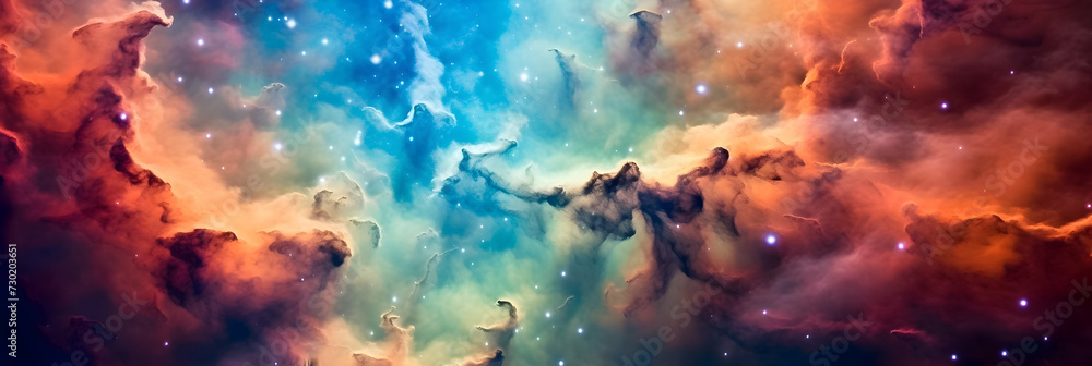 Celestial wonders unfold in an ethereal space where galaxies dance ...