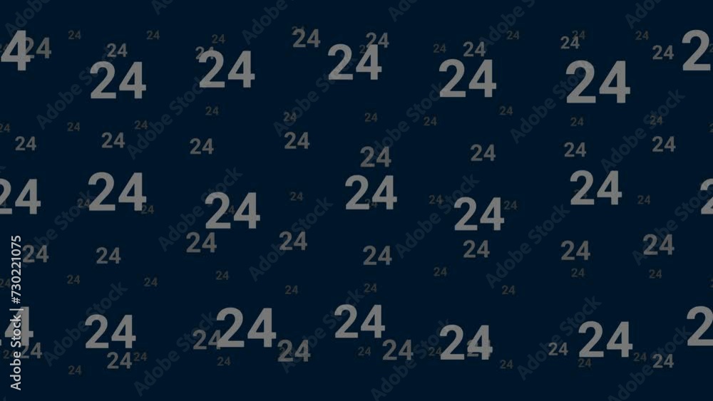 Around the clock symbols float horizontally from left to right ...