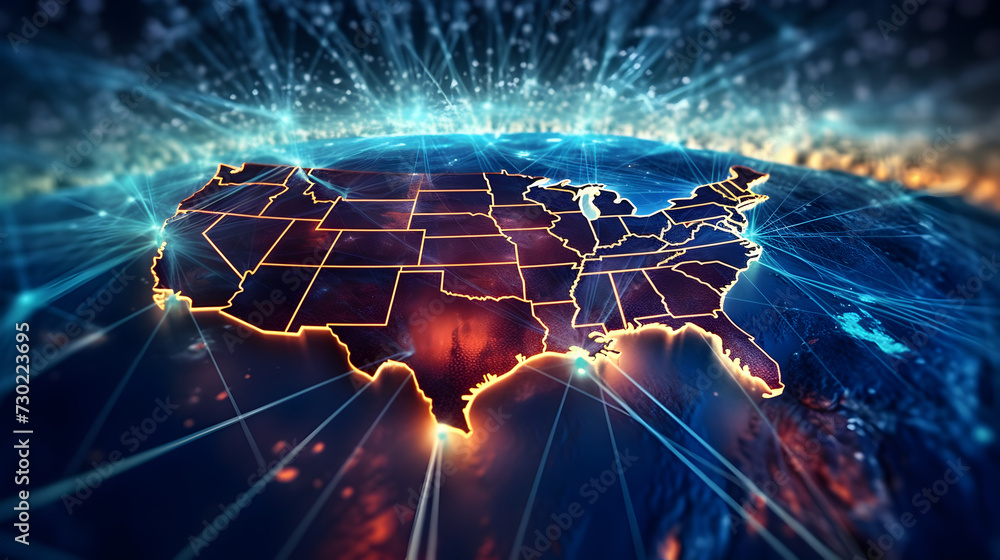A global Network connection map of North America from Space, Planet ...