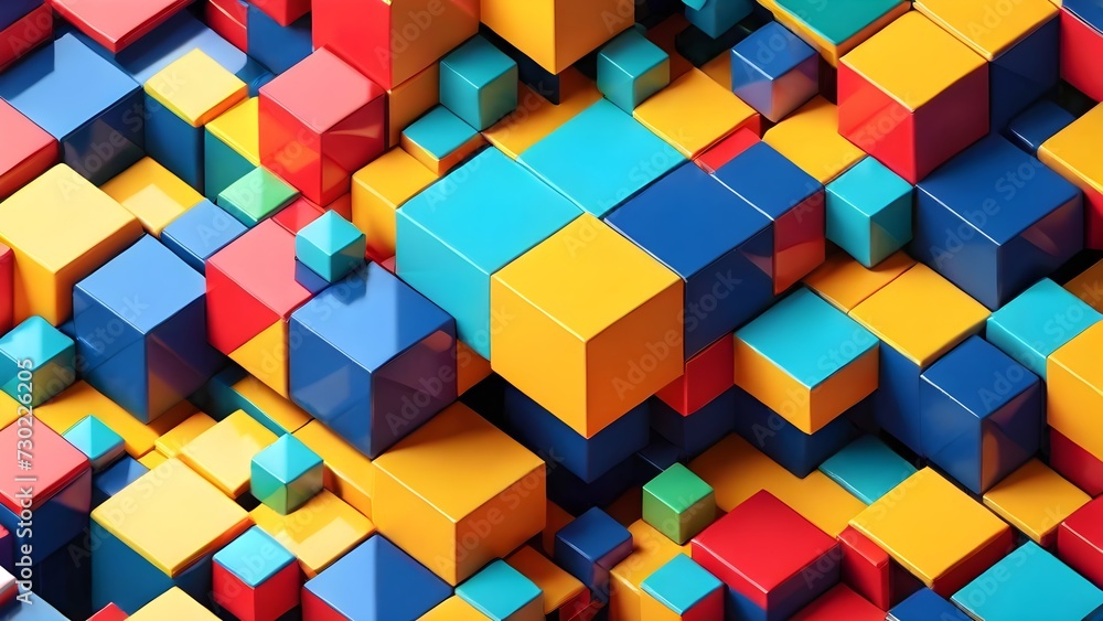 Digital voxel artificial cubes illustration abstract 3d background ...