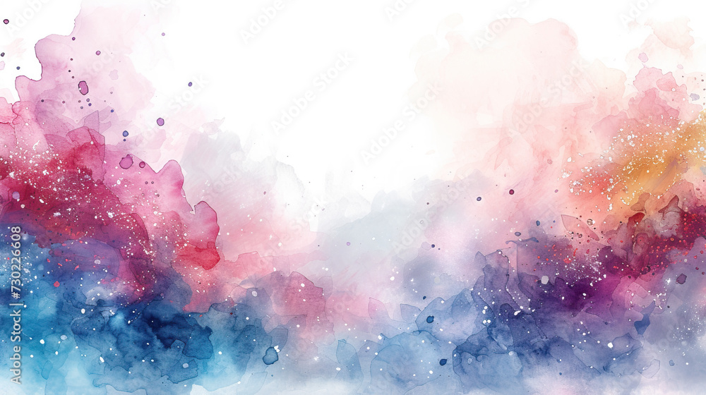 creative multicolor water paint background isolated on white card ...