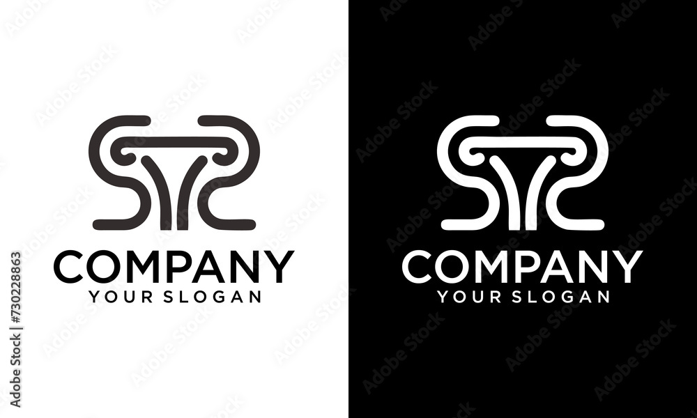 STS letter logos and icons. Initial letters S, T, ST, TS, SST or TSS ...