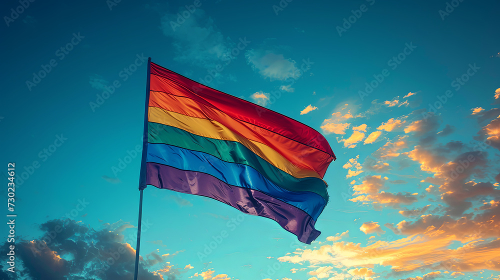 The pride flag, also known as the rainbow flag, represents both LGBT ...