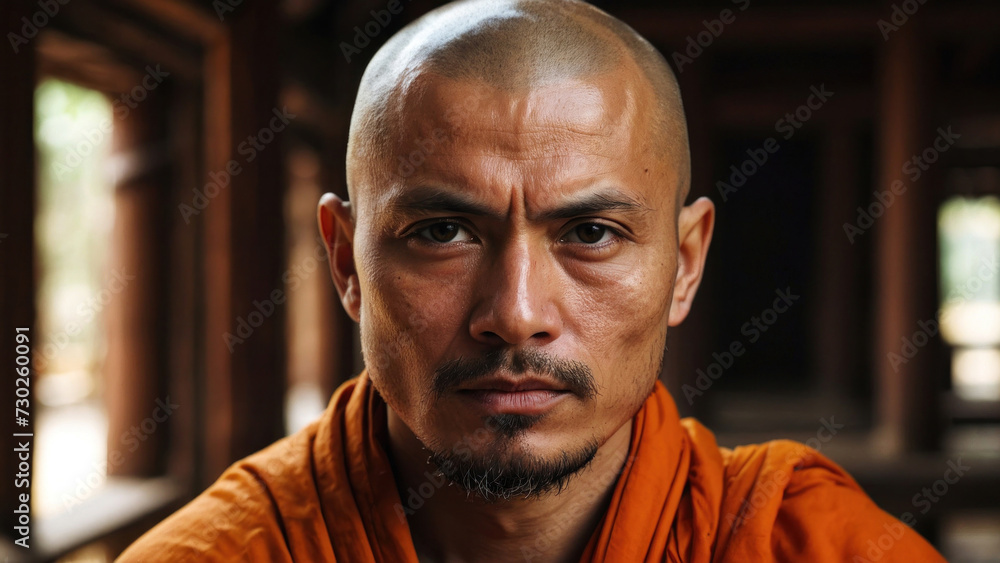 Monk face portrait Stock Photo | Adobe Stock