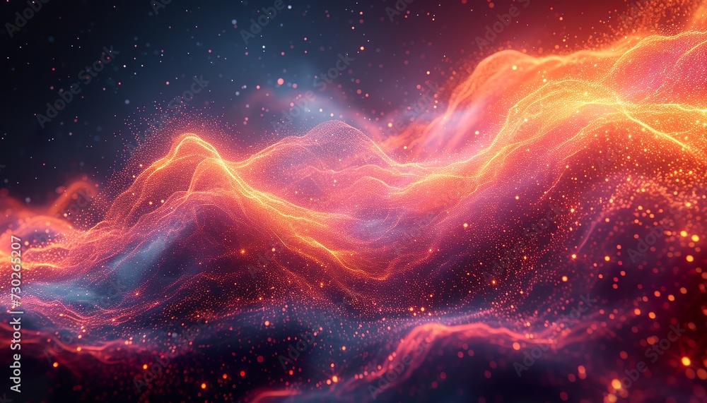 Abstract Cosmic Dust & Digital Nebula - Space Art Background with ...