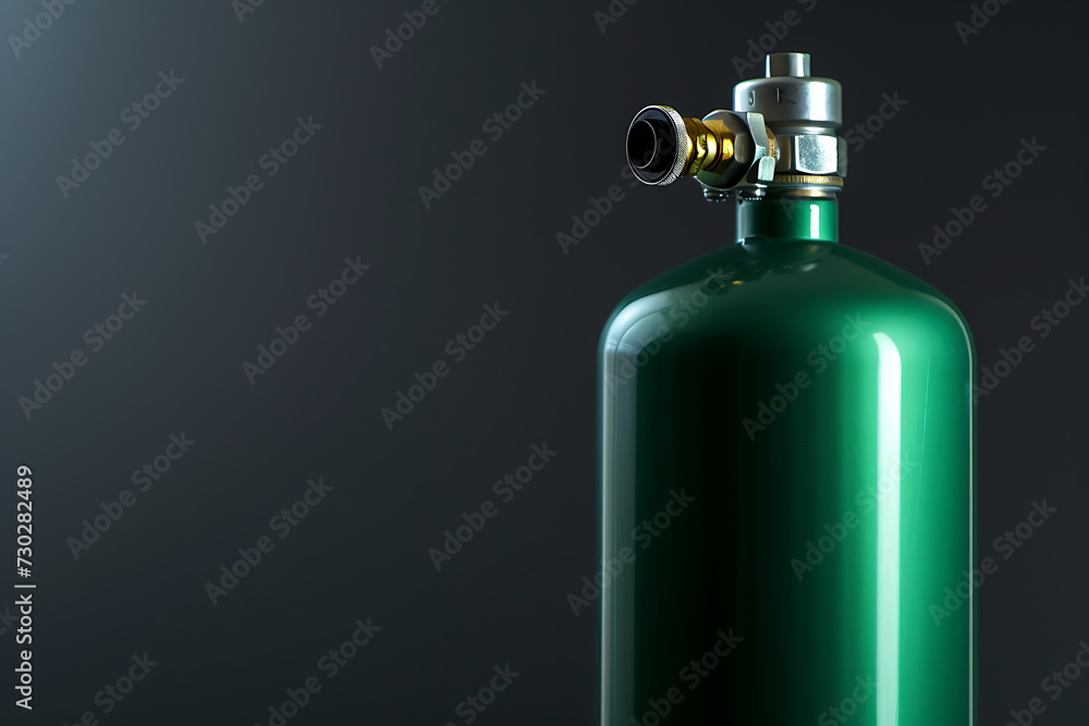 Green oxygen cylinder tank. Medical and healthcare equipment. Stock ...