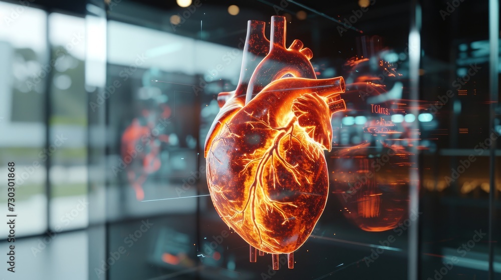Virtual display showcases 3D model of a heart, addressing heart disease ...