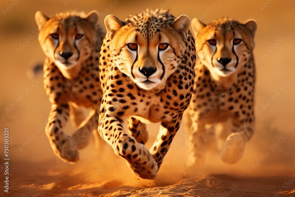 Cheetahs in action. thrilling hunt as majestic predators pursue ...