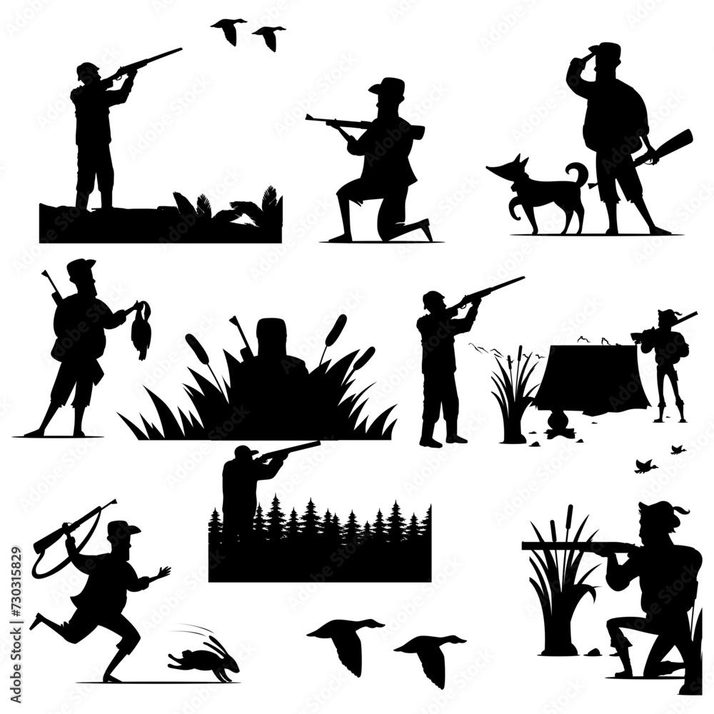 Duck hunting svg, Duck Hunter svg, Hunting scene svg vector files Stock ...