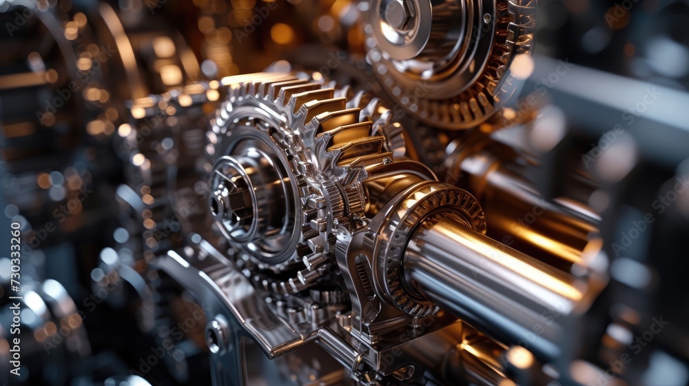 Gear close-up: Mechanical excellence with isolated metal gear, engine ...