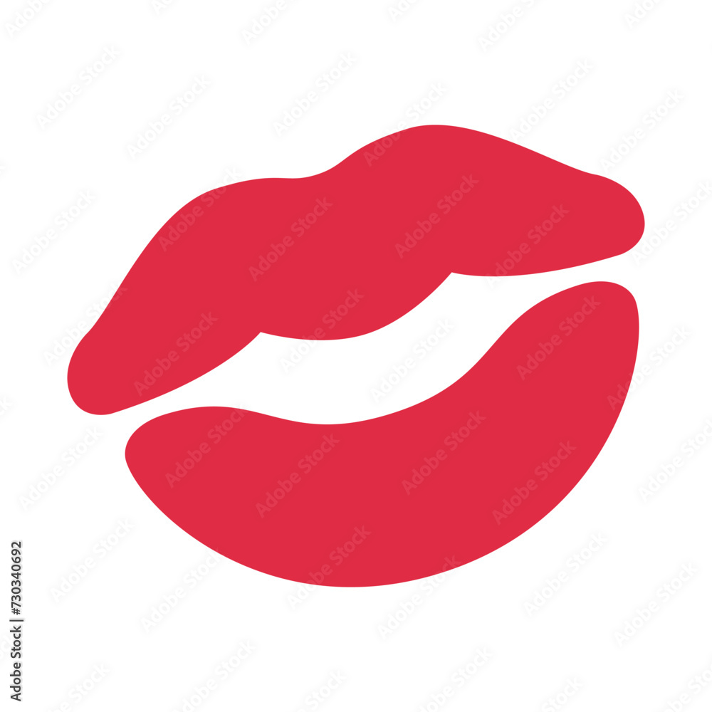 Kiss Mark vector icon. isolated mark left after a firm kiss is placed ...