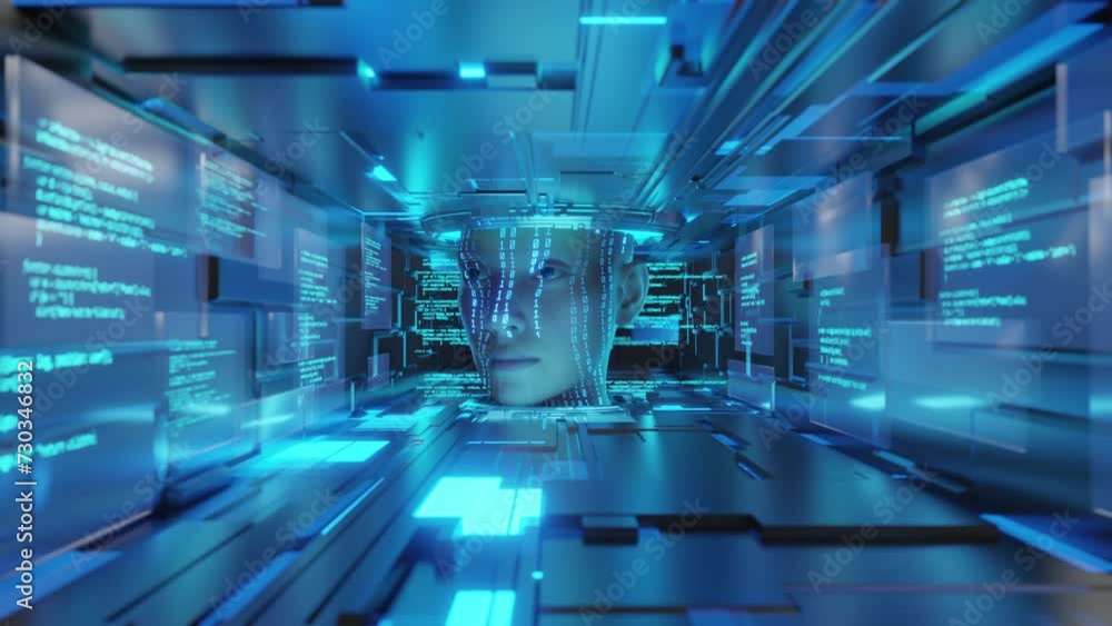 The artificial intelligence control room simulation concept has a ...