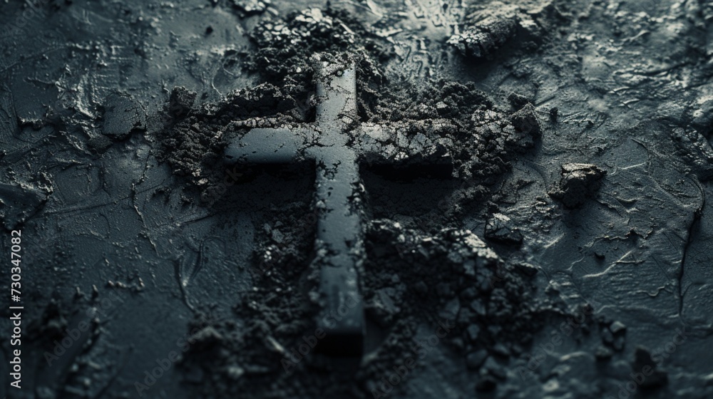 Ash Wednesday abstract representation of the religious Christian symbol ...