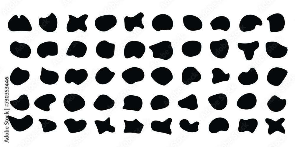 Random blob shapes. Organic blobs set. Rounded abstract organic shapes ...