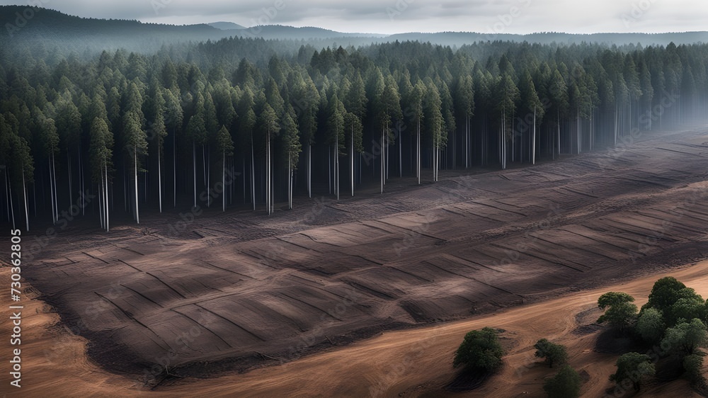 Deforestation, human activities, remove trees for timber or for ...