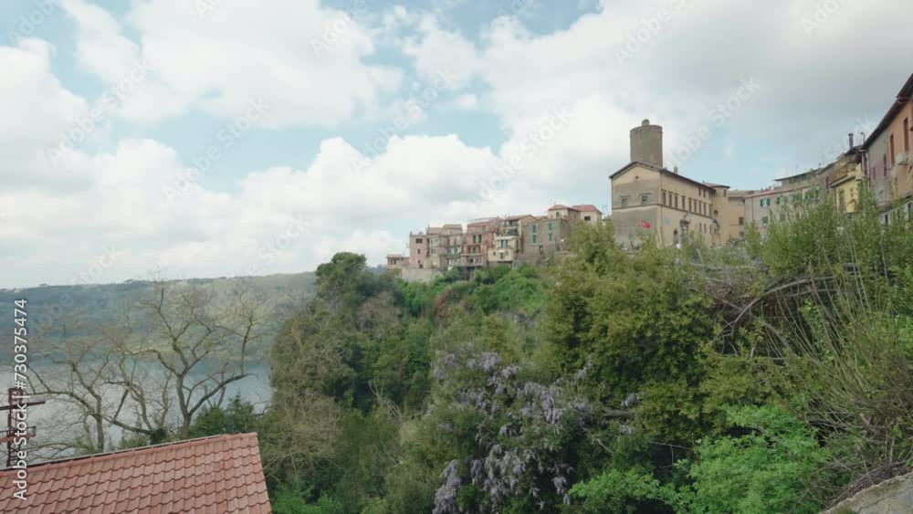 Historical place in the centre of Rome, famous Nemi lake surrounded ...