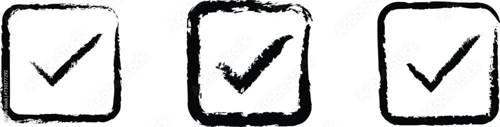 Vecteur Stock Check mark, CheckBox symbol. Black grunge check mark ...
