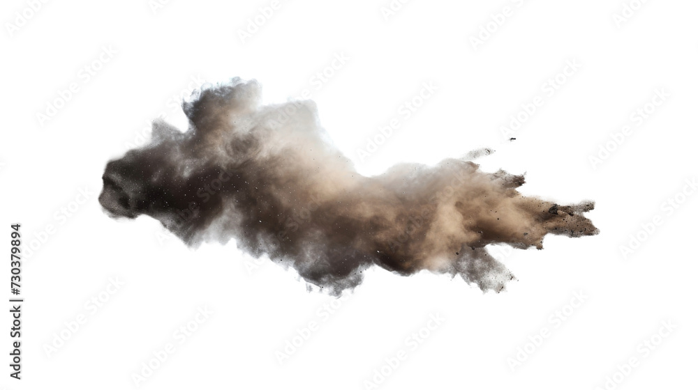 flying debris with dust isolated transparent background. PNG format ...