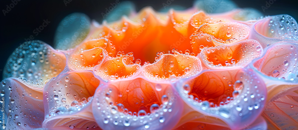 Deep sea coral reefs. Surreal Organic Coral Form with various colors ...