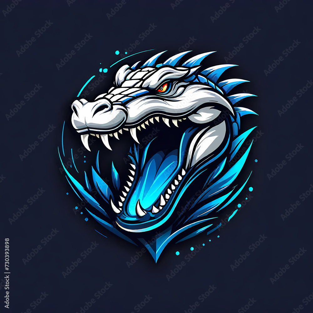 Crocodile alligator strong angry mascot esports logo with modern ...