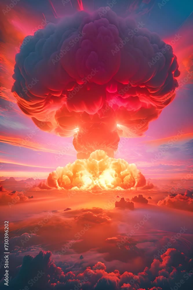 Vidéo Stock Dramatic scene of an enormous explosion or fireball ...