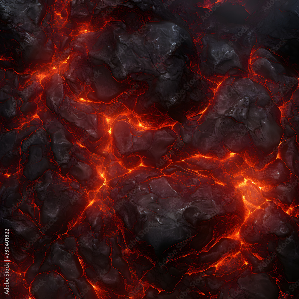 Create a seamless lava texture background that resembles the fiery flow ...