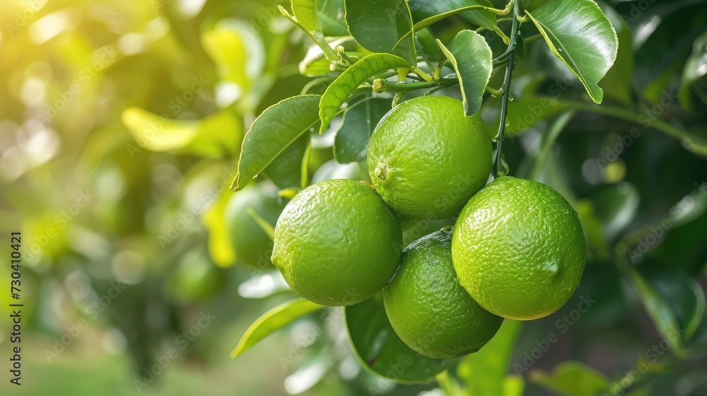 limes tree in the garden are excellent source of vitamin C. Green ...