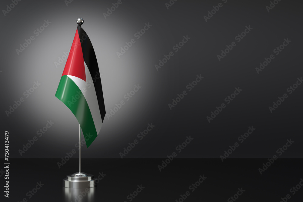Small Hashemite Kingdom of Jordan Flag in Front of Black Background, 3d ...