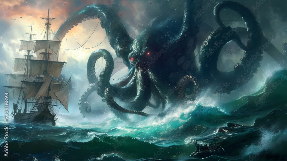 Kraken, fantasy creature, enchantment, mythical, supernatural, legend ...