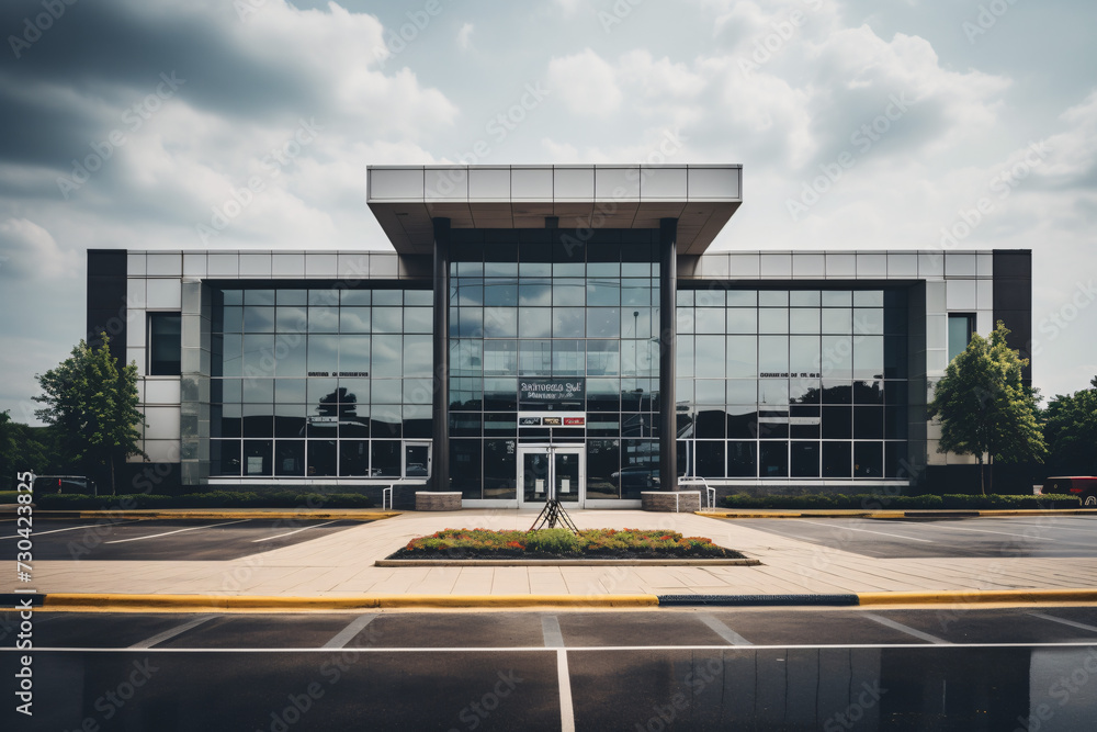 Commercial Building Fascia Logo And Signage Mockup The Exterior Wall Of ...