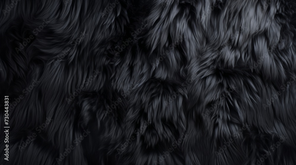 Deep black luxurious fur texture. Fur of black cat, puma, panther, fox ...