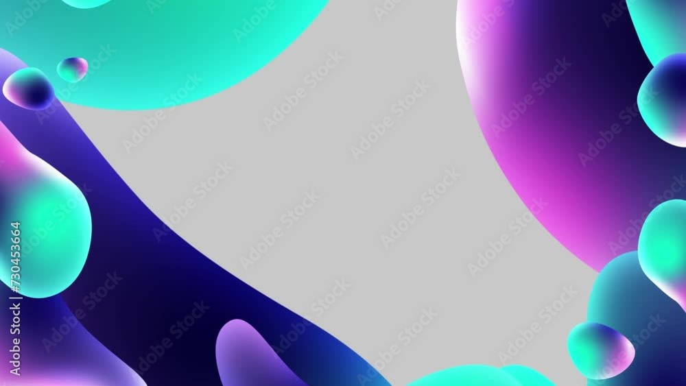 Stunning abstract fluid shapes and bubbles in purple, teal, and blue ...