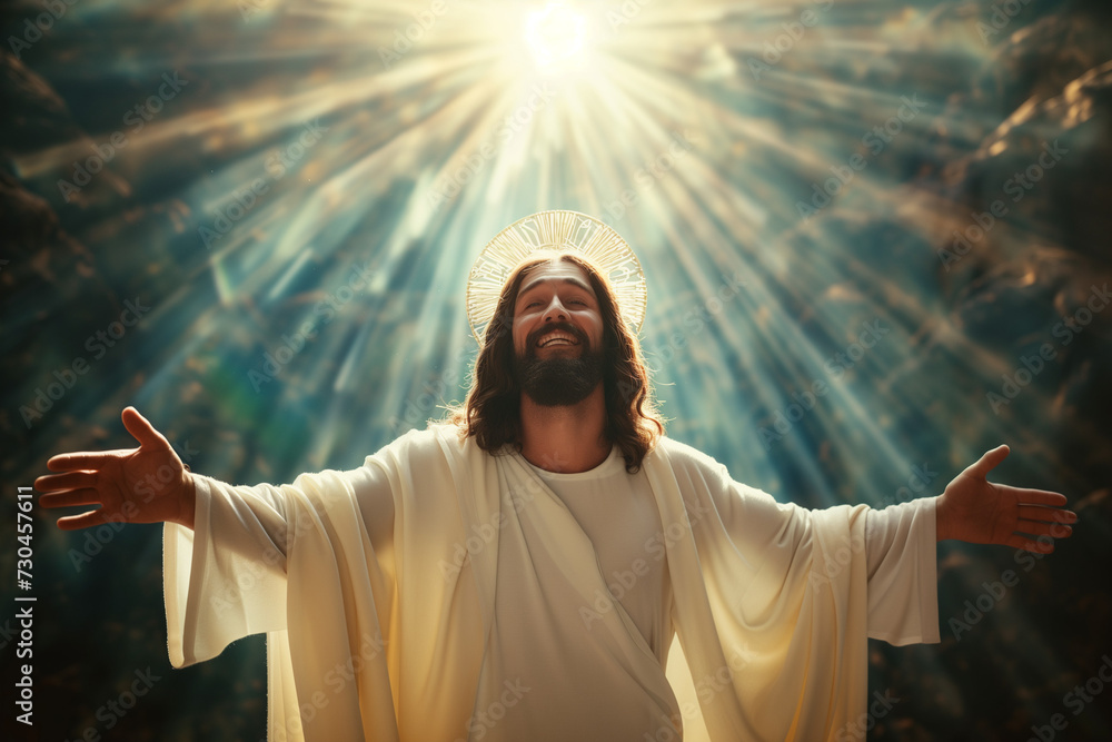 Jesus Christ lives on Resurrection Sunday, image of the Messiah with ...