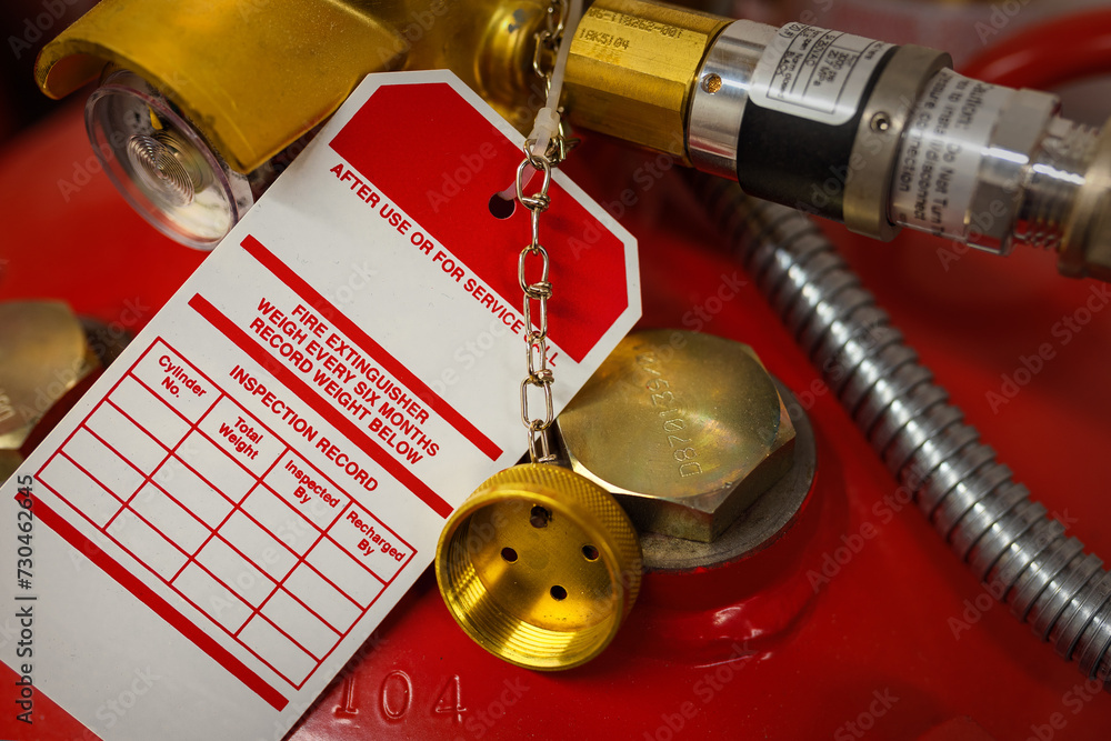 Blank label for clean agent fire suppression system inspection records ...