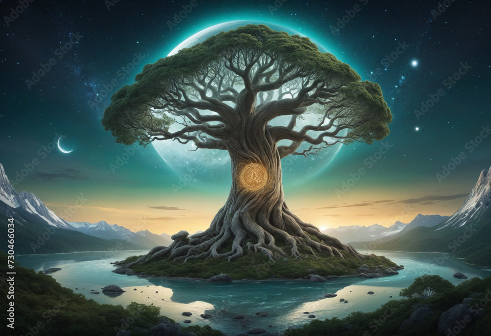 Yggdrasil, the name of the tree of life in Norse mythology. The world ...