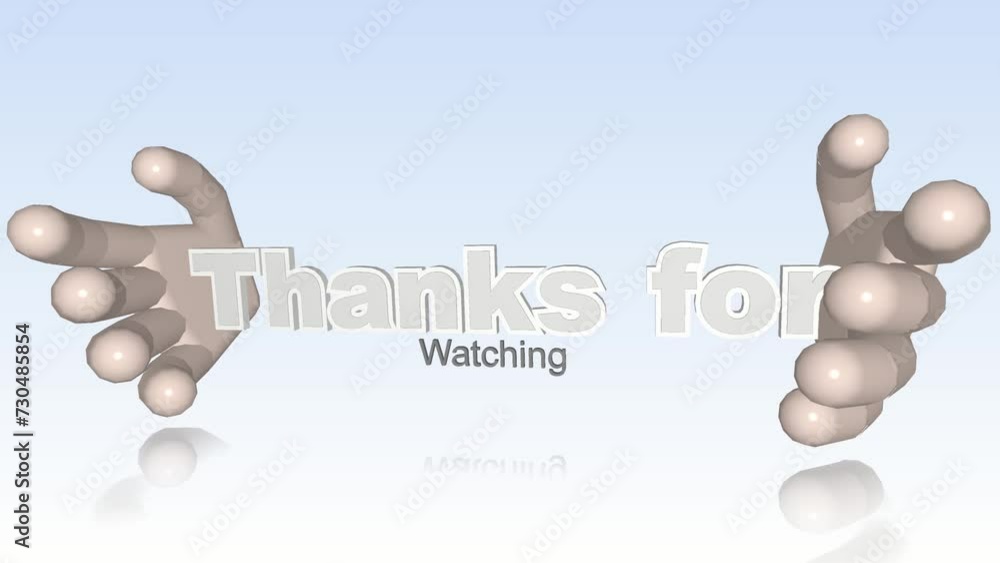 Thanks for watching. Text animation for end of the screen video, 3D ...