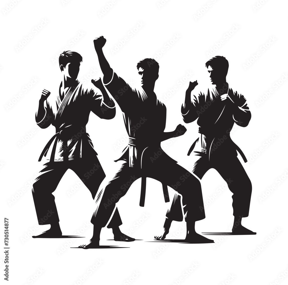 Vetor de martial art Vector or karate silhouettes vector illustration ...