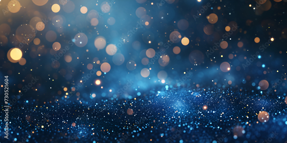 a softly lit backdrop of dark blue sky, accented by twinkling sparkling ...
