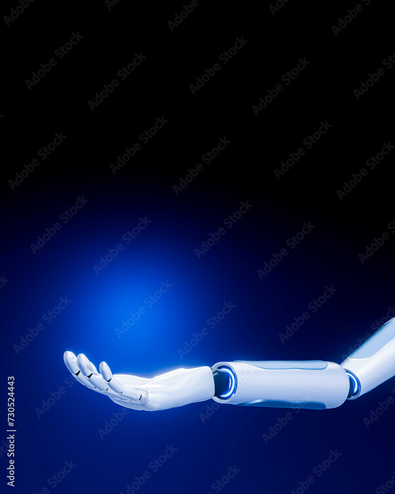 A robot or android arm opens its hand like it is holding something in ...