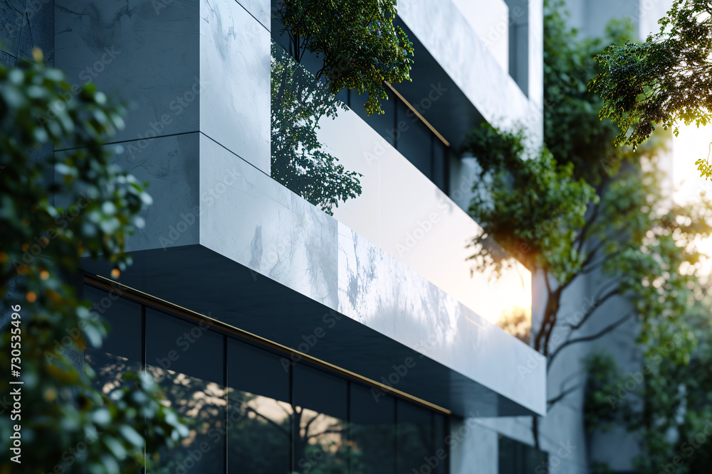 Commercial Building Fascia Logo And Signage Mockup The Exterior Wall Of ...