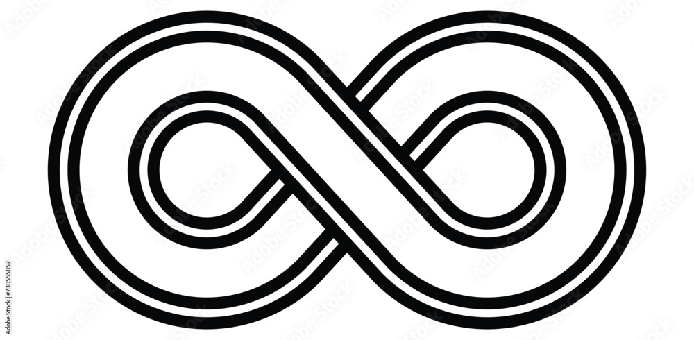 infinity symbol black - simple with discontinuation - isolated - vector ...
