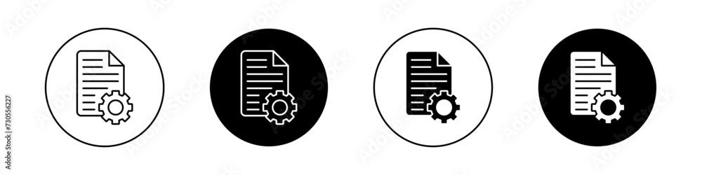 Document Settings Icon Set. Folder Management and File Vector symbol in a black filled and ...