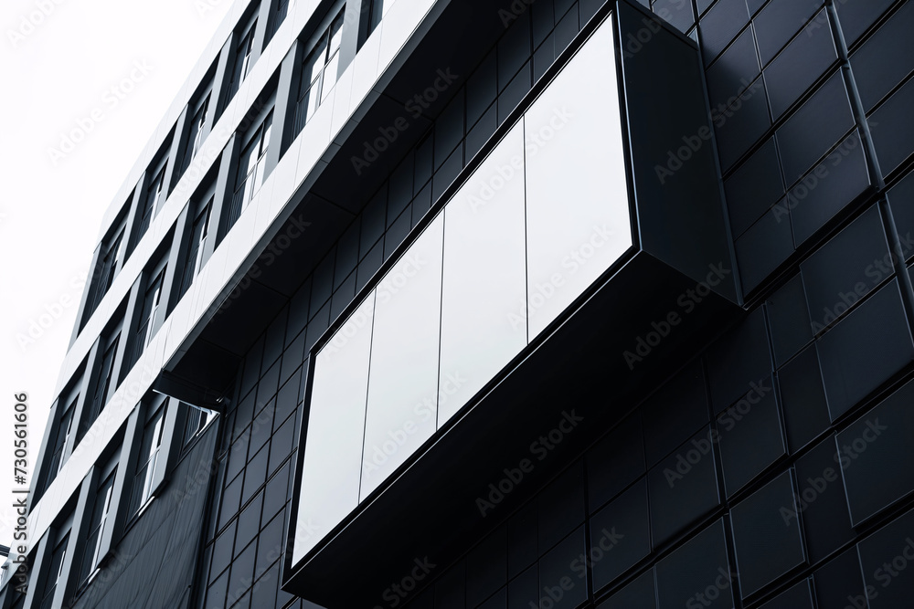 Commercial Building Fascia Logo And Signage Mockup The Exterior Wall Of ...