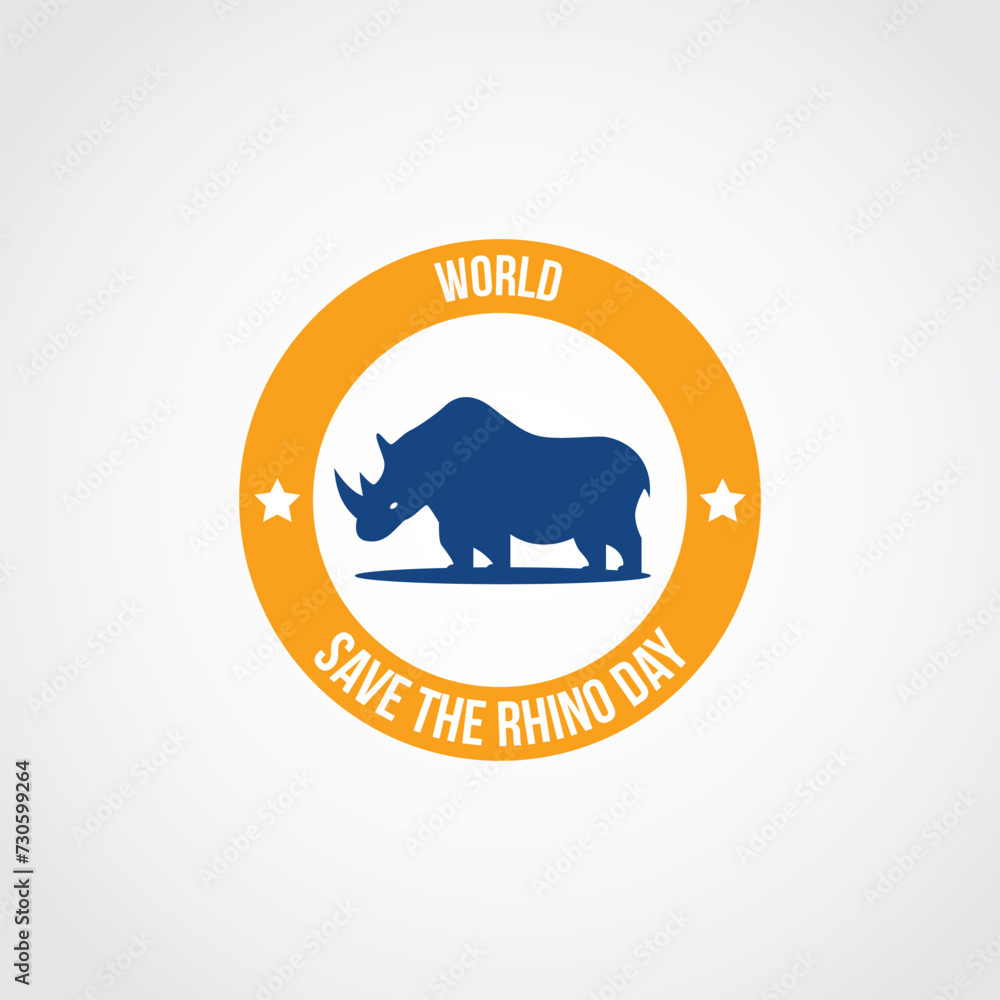 World Save The Rhino Day Vector illustration. raising awareness about ...