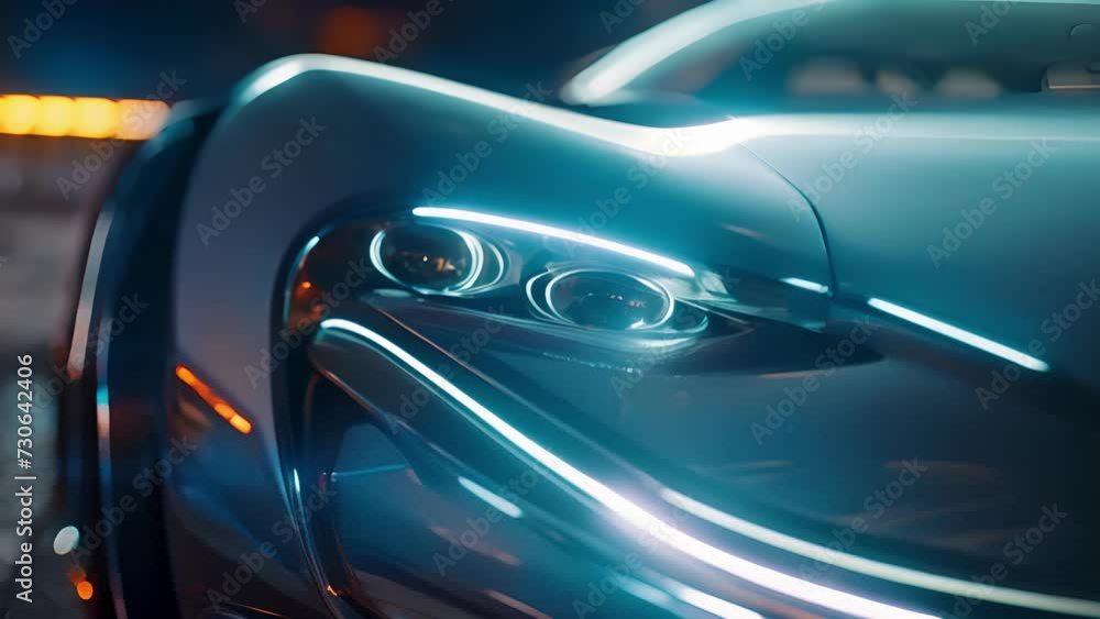 The next shot shows a headlight with a bold and curved design ...