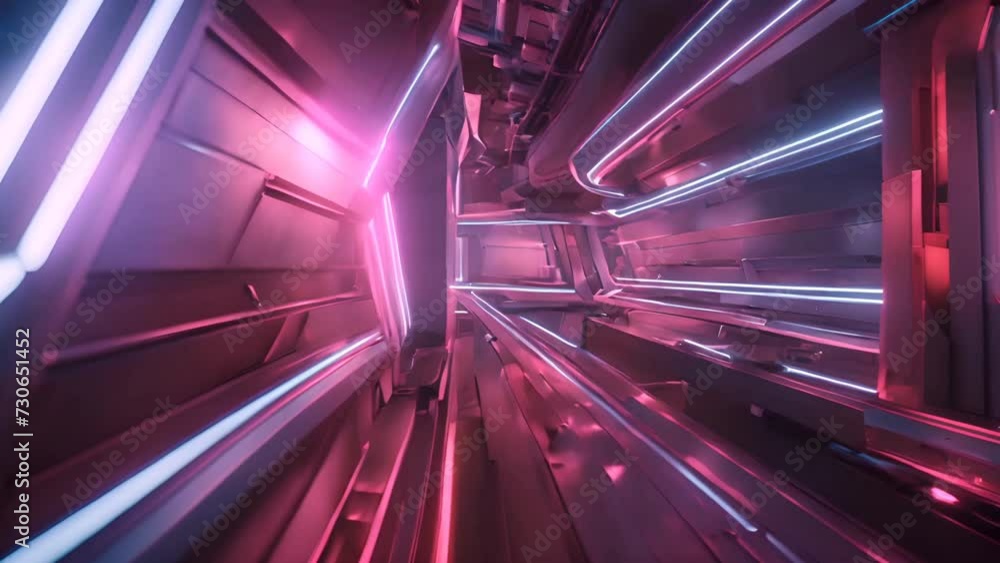 Abstract scene of futuristic cyber world, sci-fi grid, technology glowing surface, neon night ...