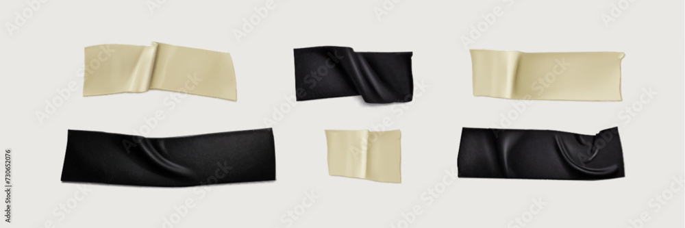 Adhesive tape pieces set isolated on background. Vector realistic ...
