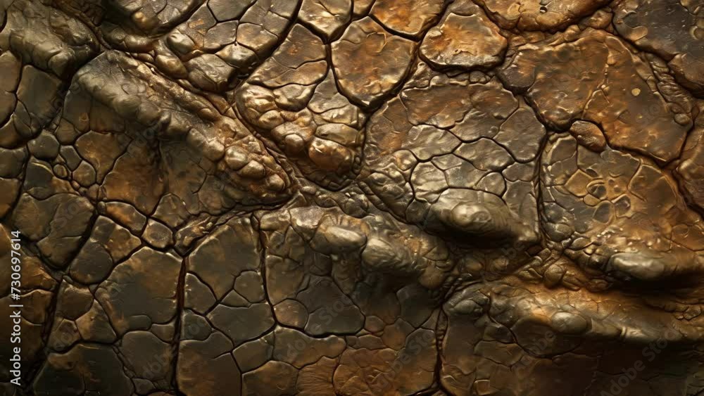 The intricate patterns and textures of a dinosaur skin impression allow ...