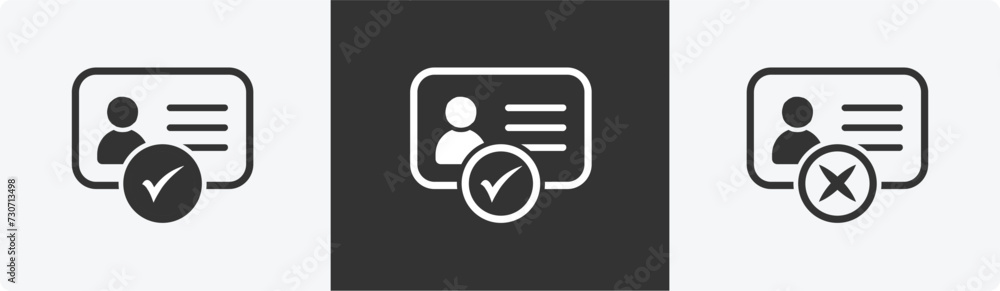 ID Card with Circle tick approved icon set. ID Card with Circle tick ... ID Card with Circle tick approved icon set. ID Card with Circle tick ...