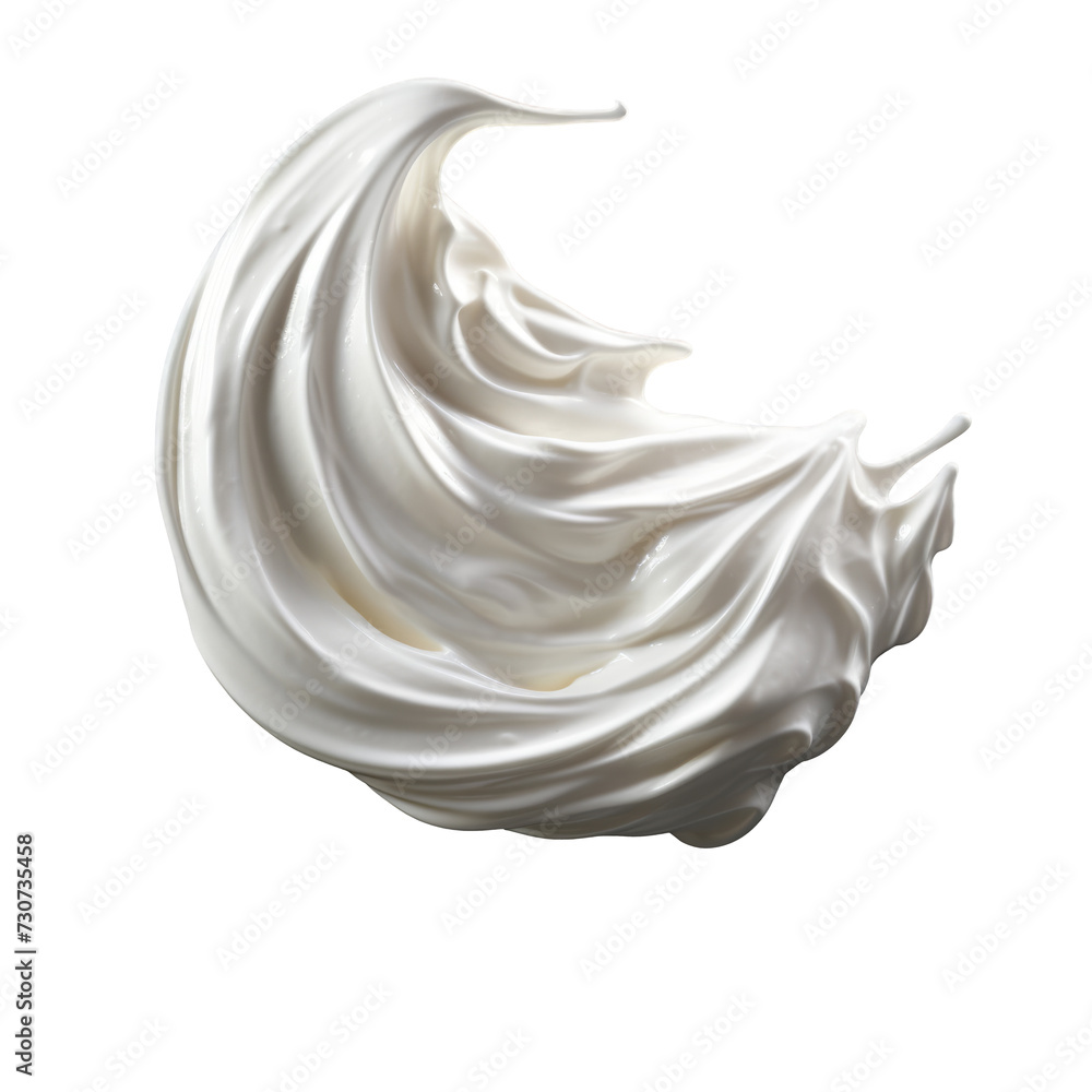 Velvety Whipped Cream Swirl Isolated on Transparent Background - High ...